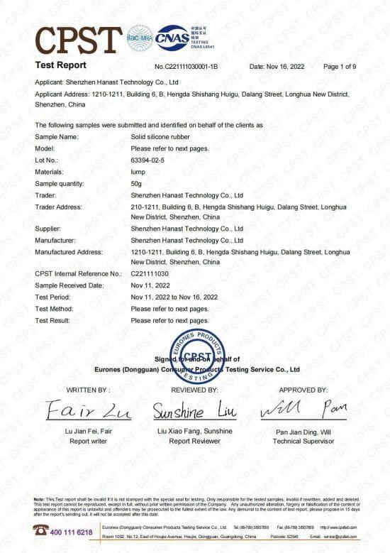  - Shenzhen Haneste New Material co.,LTD