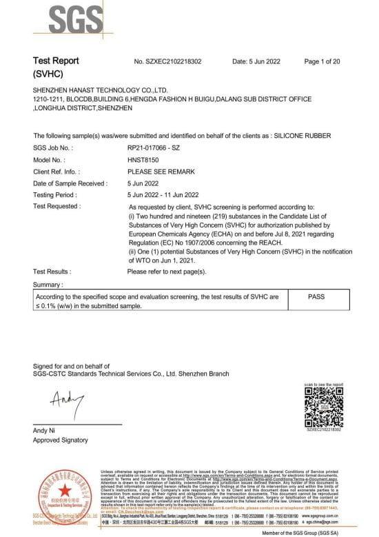  - Shenzhen Haneste New Material co.,LTD
