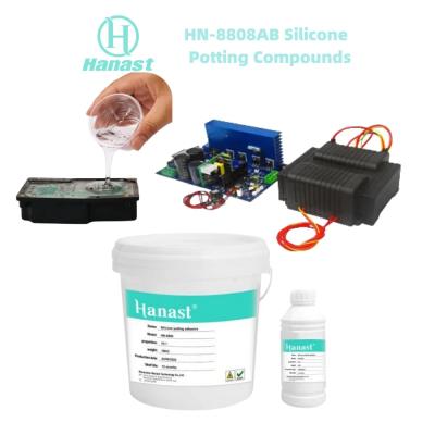 China 10:1 Mix Ratio Transparent Waterproof Condensation Cure RTV-2 Silicone Potting Compound for Electronic Protection for sale