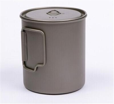 China titanium single pot with lid,Pure titanium cup 750 ml (with cover) for sale
