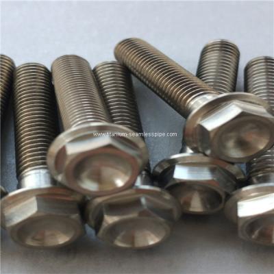 China Ti Titanium metal Gr5 grade 5 M6 x 25mm DIN 6921 Hex Head Flange Bolt Screw Fastener for sale