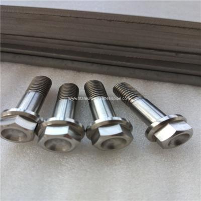 China Ti Titanium metal Gr5 grade 5 M8 x 30mm DIN 6921 Hex Head Flange Bolt Screw Fastener for sale