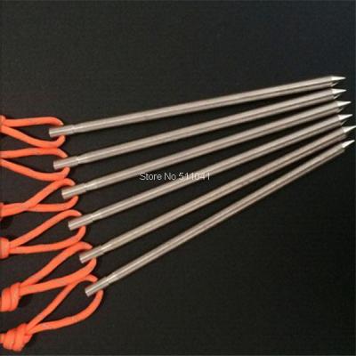 China 4pc Titanium Tent Peg 165mm Spike Camping Stake Nail Self Defense Survival Tool outdoor to for sale