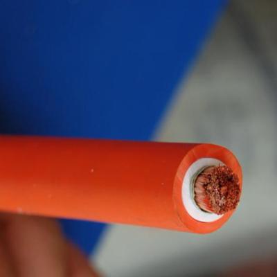 China 35mm2 Medium Voltage Copper Inductor Orange Rubber Insulated Flexible Welding Cable for sale