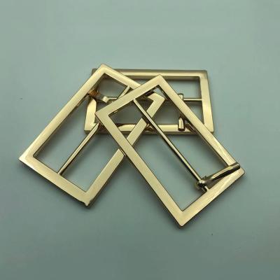China Verstellbare 35mm Gewohnheits-Militärgürtelschnalle-Goldquadrat-Metall dekorativ zu verkaufen