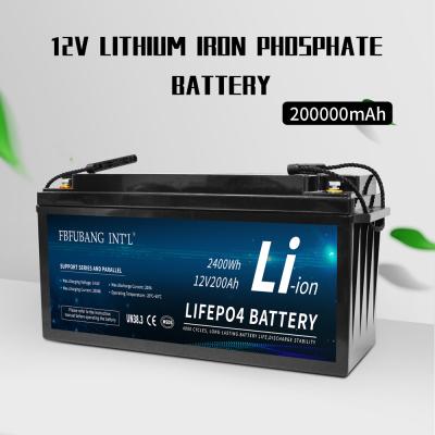 China Built In Smart BMS Lifepo4 Battery Pack , 12v 200ah Solar Rechargeable Battery for sale