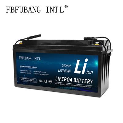 China Built In Smart BMS Lifepo4 Battery Pack , 12v 200ah Solar Rechargeable Battery for sale