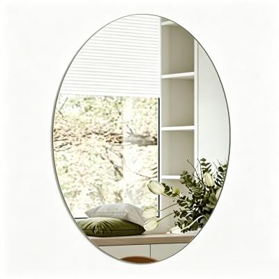 China Frameless Oval Anti Fog Flexible Plastic Sheet PC Fogless Bathroom Vanity Mirror for sale
