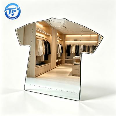 China T-Shirt Shaped Acrylic Decorative Mirror Customizable For Clothing Boutique for sale