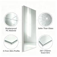 China Rectangular Flexible Makeup Mirror PC Back Painted Shatterproof 900x600mm for sale