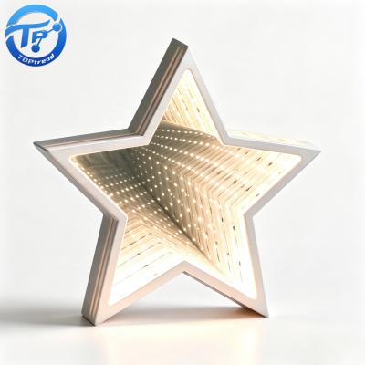 China 22cm Infinity Star Mirror Light USB Rechargeable For Kids Bedroom Decor for sale