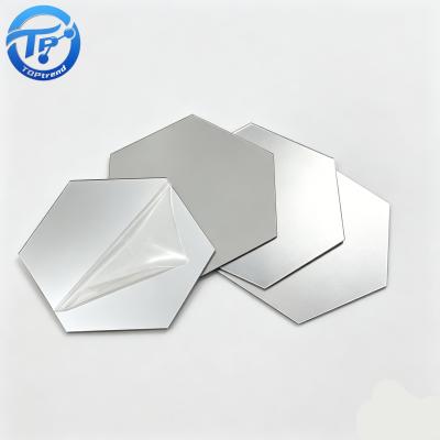 China Hexagon PS Mirror Sheet Waterproof Self Adhesive Mirror Tile Peel And Stick for sale