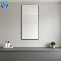 China Rectangular Acrylic Mirror with Black Metal Frame Bathroom Vanity Wall Mirror for sale