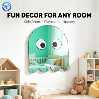 China Funny Cartoon Ghost Shaped Acrylic Mirror UV Printed Cute Decorative Wall Mirror for Kids Room, Cafe & Retail Shop Wall Decor for sale