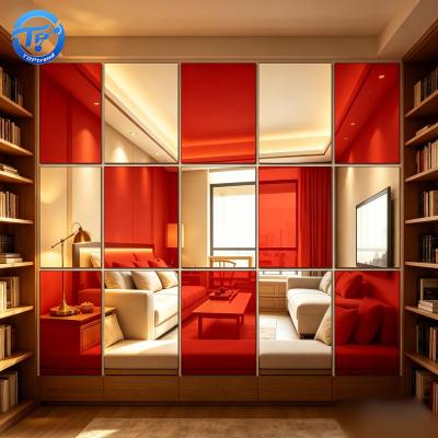 China 200×300×1.35mm Rigid Acrylic Mirror Wall Sticker, Self‑Adhesive Peel and Stick Decorative Mirror Sheet for Living Room Bedroom Wall Deco for sale