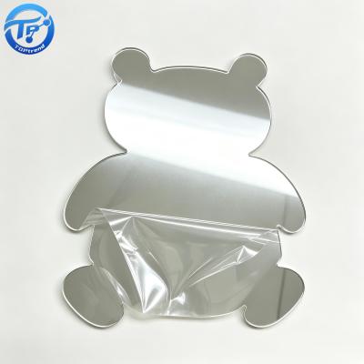 China Wholesale Bear Shaped PC Self Adhesive Mirror Safety Plastic Mirror for Kids Room Wall Decor for sale