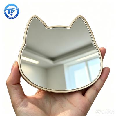 China 80×80×1.35mm Acrylic Mirror Insert Sheet For Cosmetic Compact Mirror, Custom Irregular Shape Shatter‑proof PMMA Mirror Plate For Beauty Mirror Inner Accessory for sale