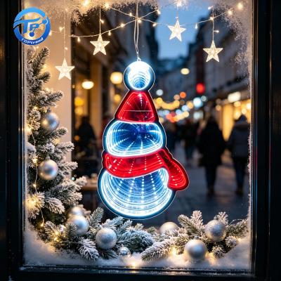 China Custom Mini 3D Tunnel Effect Acrylic Abyss Light Christmas Tree LED Hanging Pendant Wholesale for sale