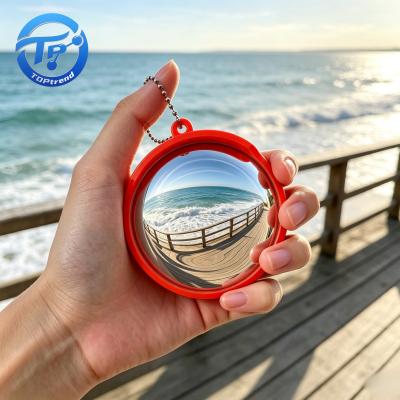 China Creative Acrylic Convex Mirror Keychain Pendant, Wide Angle Mini Convex Mirror with Ball Chain for Bag Backpack Decoration for sale