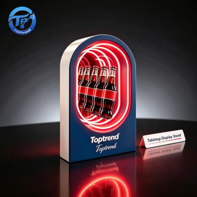 China Custom Logo Infinity Mirror Table Light Sign, Neon Acrylic Desktop Display Sign for Commercial Decoration for sale