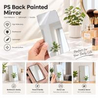 China Shatterproof Rectangular Back-Painted Mirror Tiles HD Frameless Plastic Mirror Sheets for Decor for sale