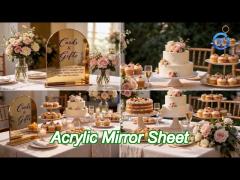 gold mirror arched acrylic wedding table sign custom uv printed reception guestbook cards gifts