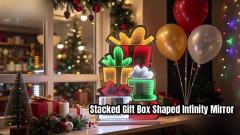 Stacked Gift Box Shaped Infinity Mirror Light LED 3D Tunnel Acrylic Mirror for Christmas Decor