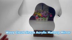 Wavy Cloud Shape Acrylic Makeup Mirror with Plywood Base