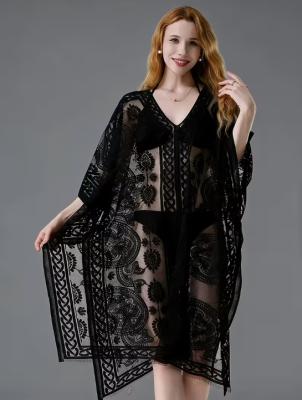 China Plus-Size St. Patrick's Day Breathable Fashion Lace Jacket | New Arrival: Beach-Style Openwork Oversized Plus-Size Shawl | Lightweight Spring/Summer Cardigan and Scarf for sale