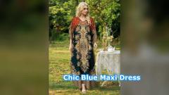 Elegant Blue Maxi Dress Summer Style