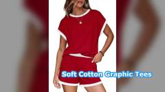 Women's Graphic Tees Soft Cotton Casual Style