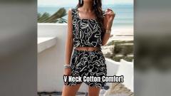 V Neck Cotton T Shirts for Women