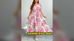 Vacation V Neck Printed Dress Style Inspo