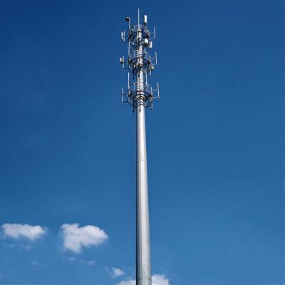 China 100FT 120FT Telecom Poles Hot Dip Galvanized Surface Treatment And Futao Telecommunication Post Deflection Calculation for sale