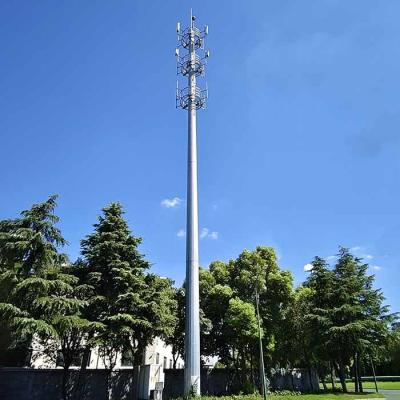 China 35m Steel Antennas Monopoles With Platform For Telecommunication Post for sale
