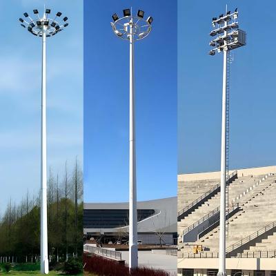 China Hot Dip Galvanized High Mast Pole Stadium Lighting Pole Tubular Steel Pole for sale