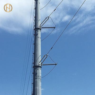China White Powder Coated Transmission Line Pole With ISO 9001 Certification for sale