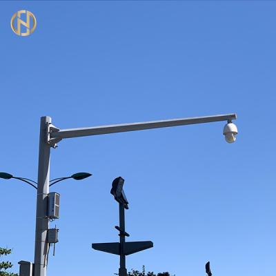 China Road Traffic Security Camera Lamp Post With Painting 5mm Thickness Polygonal Type for sale