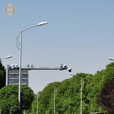 China Steel Street Light Pole 6m - 12m Hot Dip Galvanized / Powder Coating Surface for sale