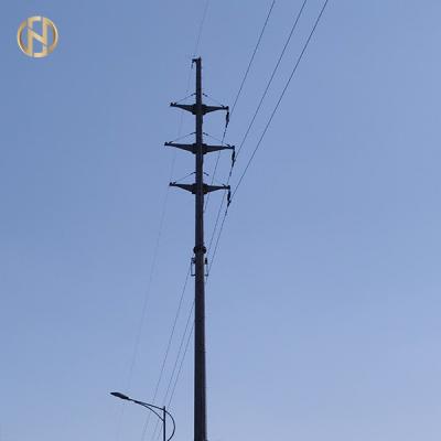 Cina torre unipolare d'acciaio affusolata tubolare di 19M 3000daN 60FT Palo per la linea di trasmissione in vendita