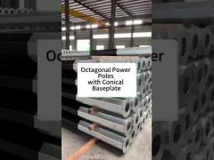Octagonal Power Poles with Conical Baseplate