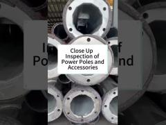Close up inspection of power poles and accessories High voltage transmission pole