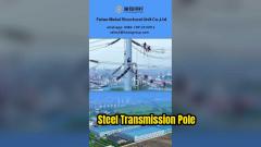 ANSI/ISO Certified 9m Galvanised steel Utility Pole – 11kV Power Distribution (350daN / 200daN)