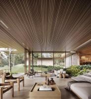 China Customized Slat Wall Acoustic Panel Durable Acoustic Ceiling Panel 1200x600mm for Villa for sale