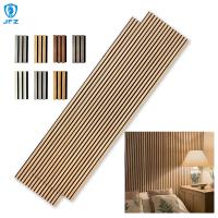 China MDF Wood Slat Acoustic Panel 27mm Strip Width 13mm Gap Sound Absorbing Wall Ceiling Panel for sale