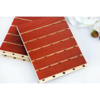 China Nature Solid Wood MDF Acoustic Panel Studio Soundproofing 12mm Grooved Wall Panel for sale