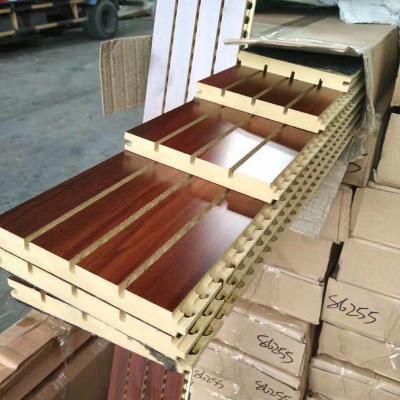 China Indoor Groove Wood Acoustic Panel MDF Melamine Board For Hall for sale
