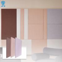 China Fabric Wrapped Acoustic Wall Panel 3D Adhesive Backing A1 Fireproof Sound Absorbing Board for sale
