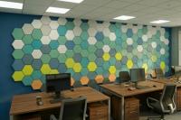 China Customized PET Hexagon Acoustic Panel 12mm 15mm Durable Polyester Fiber Sound Absorbing Panel 1220x2440mm for sale
