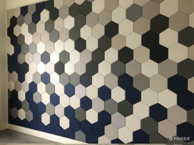 China Stylish Decor PET hexagon Acoustic Panel Natural Polyester Acoustic Panel for sale